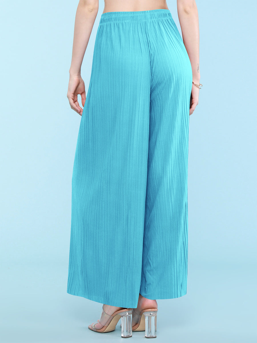 WB1484 Women's Pleated Wide Leg Palazzo Pants with Drawstring – Made By ...